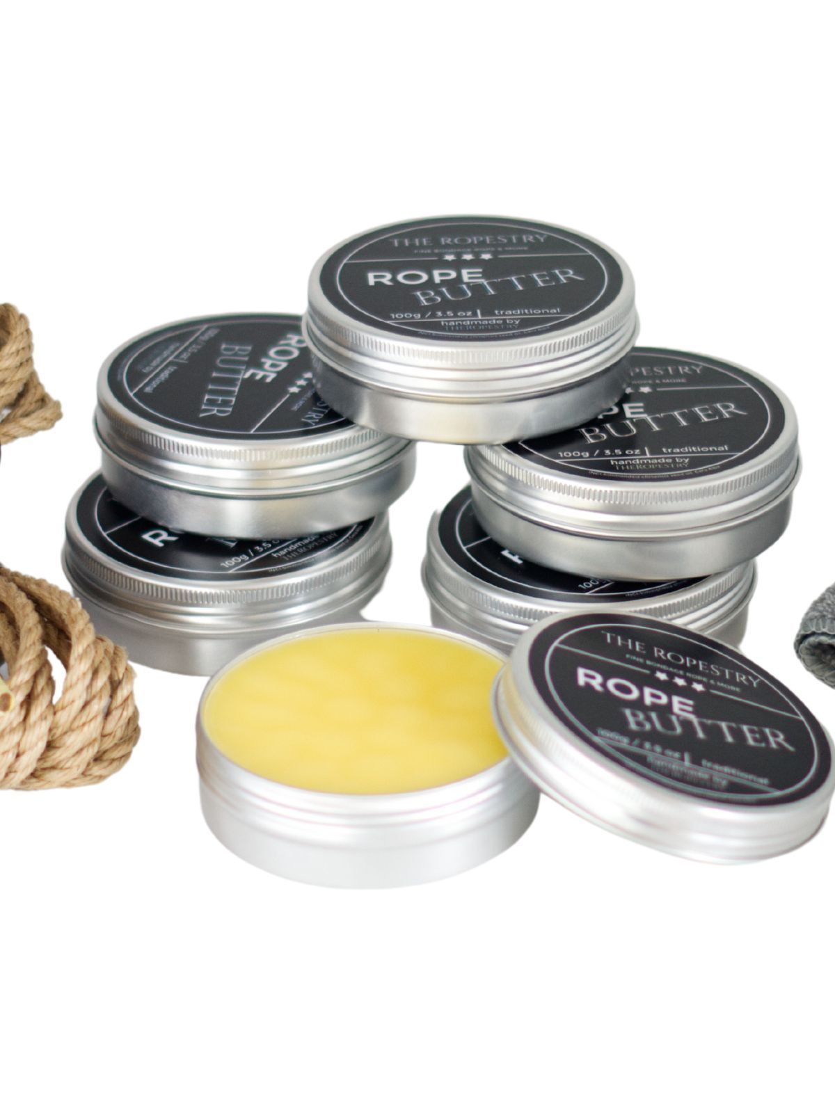 Traditional rope butter for conditioning jute ropes for Shibari and Kinbaku